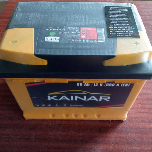 Акумулятор 60Ah-12v KAINAR (Кайнар) Standart+ (242х175х190), R, EN550 R ...