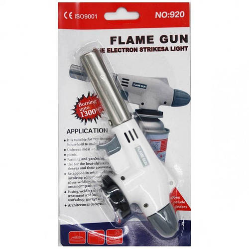 Горелка газовая Flame Gun 920 на баллончик с пьезоподжигом белый, цена ...
