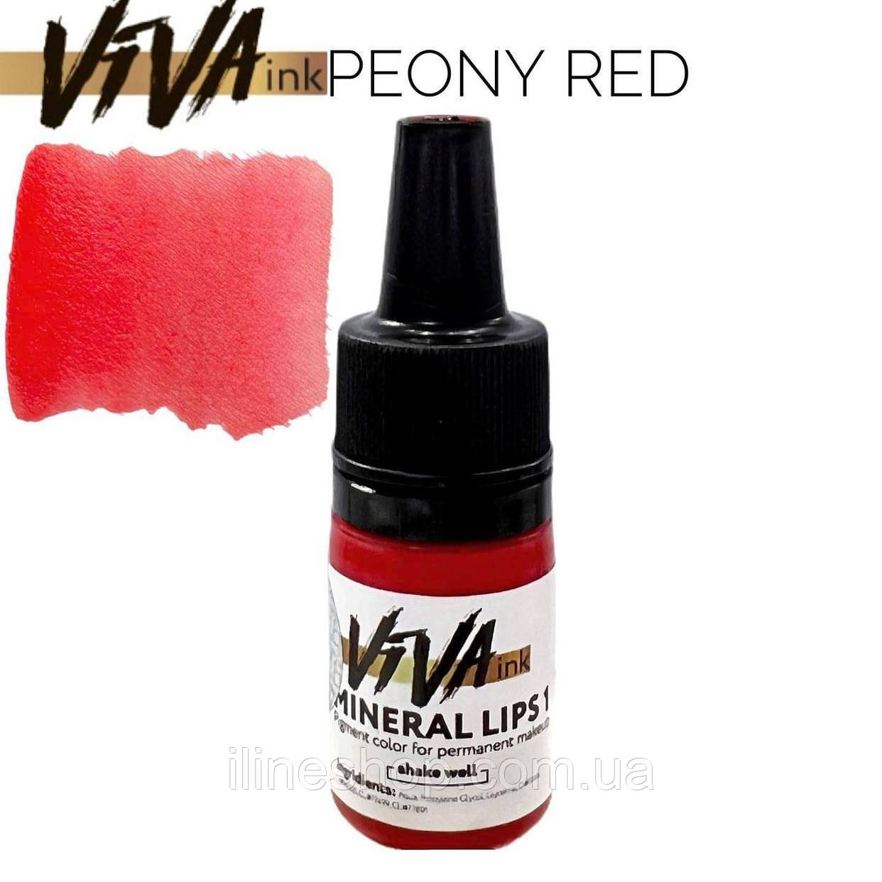 Купить VIVA ink Mineral L1 Peony Red - 6 мл ( Пигменты для татуажа ...