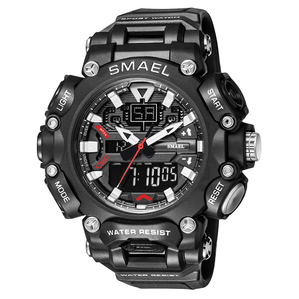Мужские Тактические Часы Smael 8053 Black-White - Военные, Спортивные ...