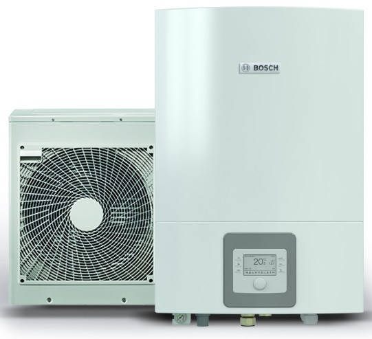 Bosch Heat pump air/water Compress 3000 AWES 8, 8 kW at A2W35, heating ...