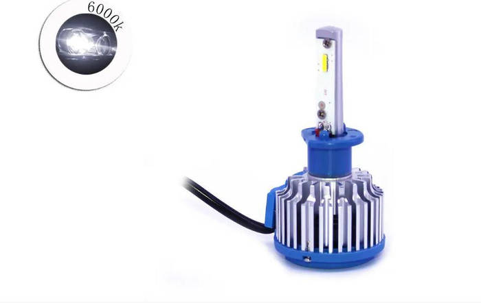 Цоколь H1 Комплект LED ламп TurboLed T1 H1 6000K 9-32V радиатор с ...