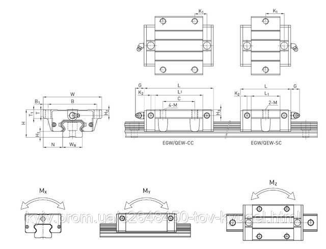 Каретка HIWIN серии EGW20CCZ0H, цена 1745.52 грн — Prom.ua (ID#1251791267)