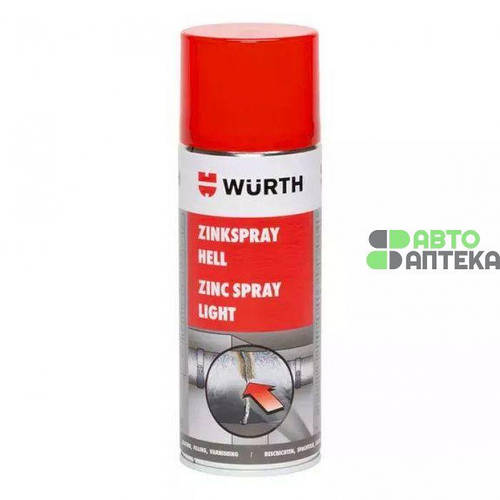 Грунт аэрозольный WÜRTH Zinc Spray Light цинковый 400мл 0893113114 ...