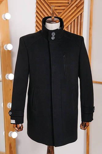 Мужское зимнее черное полупальто утепленное классическое (ID#1690156696), цена: 3221 ₴, купить ...