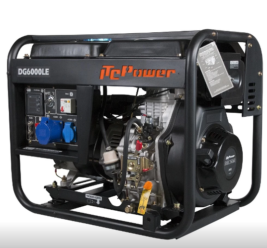 Генератор дизельный 5 кВт ITC Power DG6000LE, 1ф, 5.0кВт/5.5кВт, дизель ...