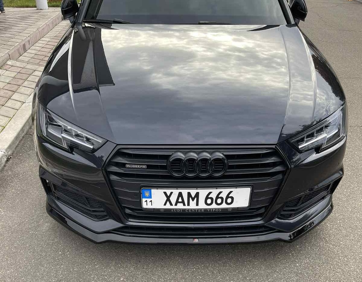 Спліттер Audi A4 B9 S-Line / S4 B9 тюнінг елерон обвіс (V4) - в Украине от компании M-Tuning.