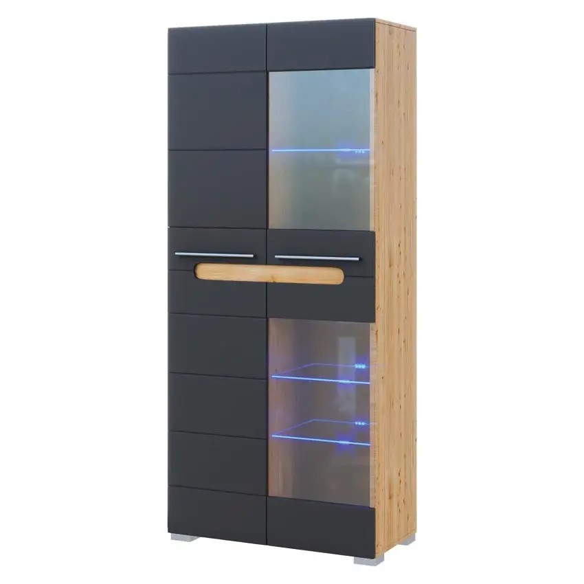 Шкаф Распашной Бьянко 2Д со Стеклом в Спальню Из ДСП Світ Меблів Дуб