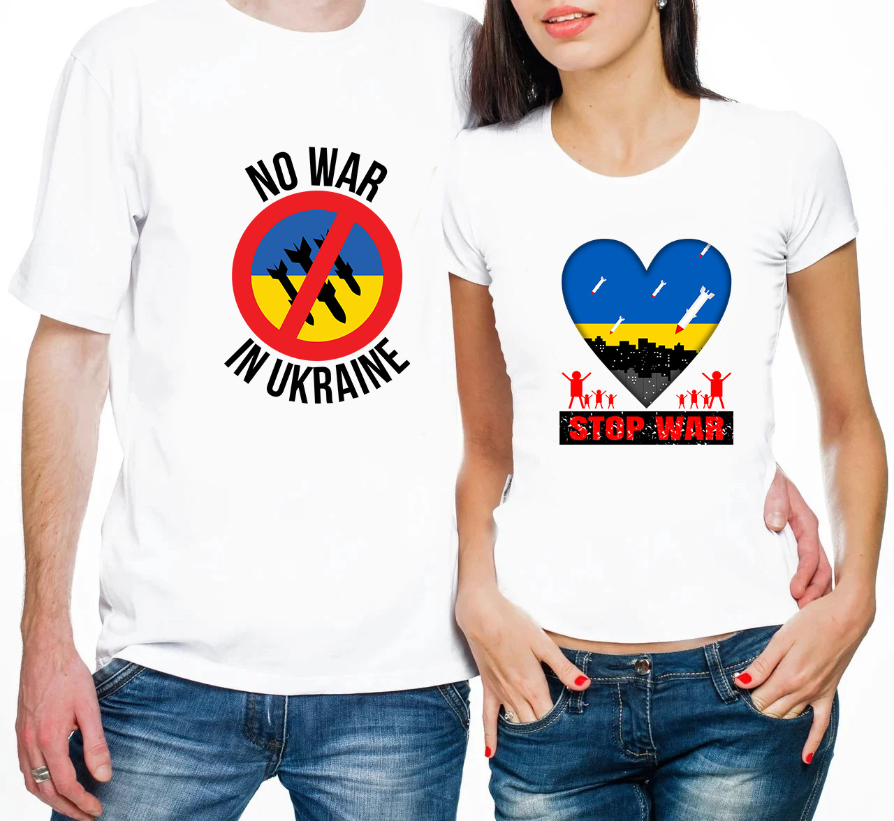 Парные футболки нет войне на Украине. Футболки остановите войну ...