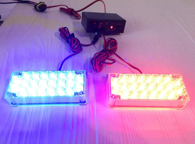Проблесковый сигнальный LED стробоскоп/маячок в решетку .бампер красно ...