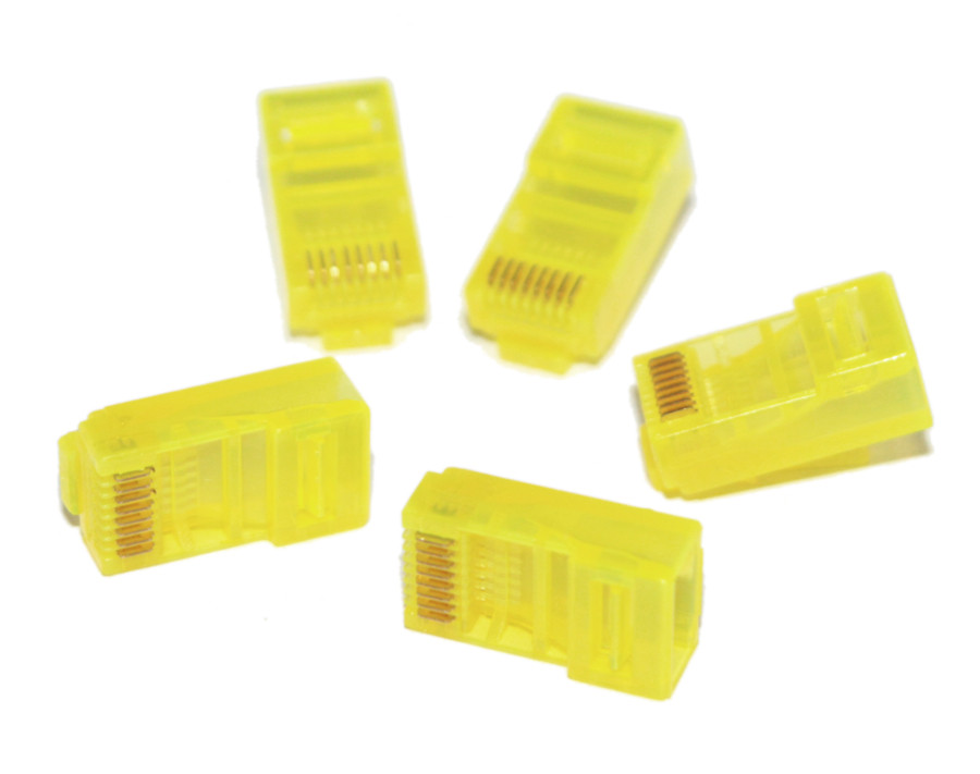 Купити Конектор Rj45 Utp 100 шт Yellow Cat 5e Merlion Rj45ml Yw ціна 155 грн Prom Ua