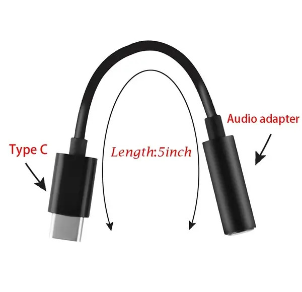Переходник с Type C Usb на Аудио 3 5 Мм Черный — Купить Недорого на