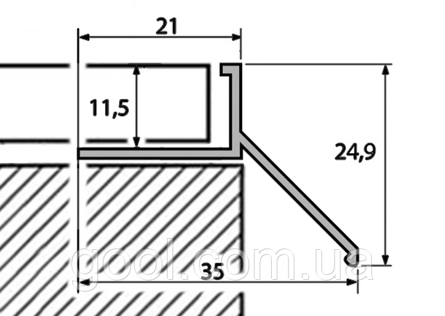 Купить Балконный террасный алюминиевый профиль под плитку скрытого ...