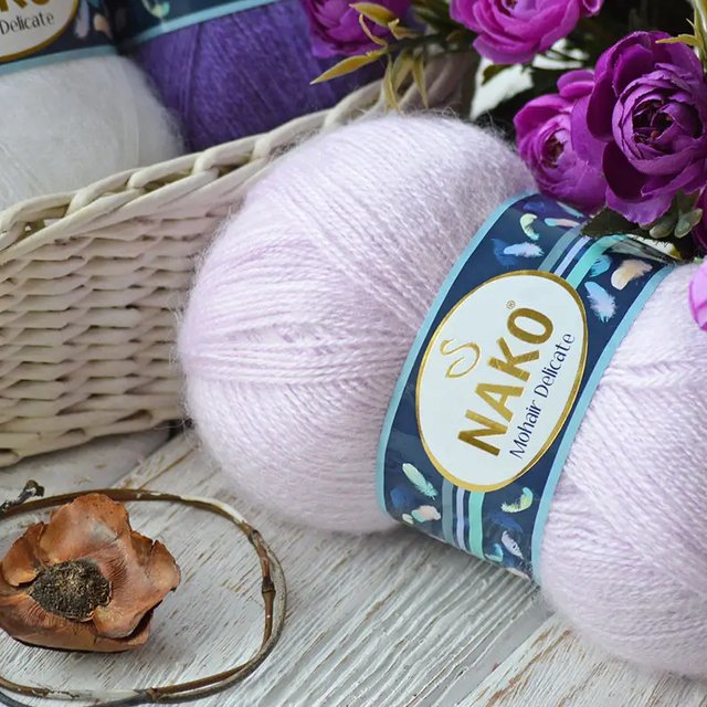 Nako Mohair Delicate купити пухнасті нитки в Україні! Інтернет-магазин пряжі для в'язання