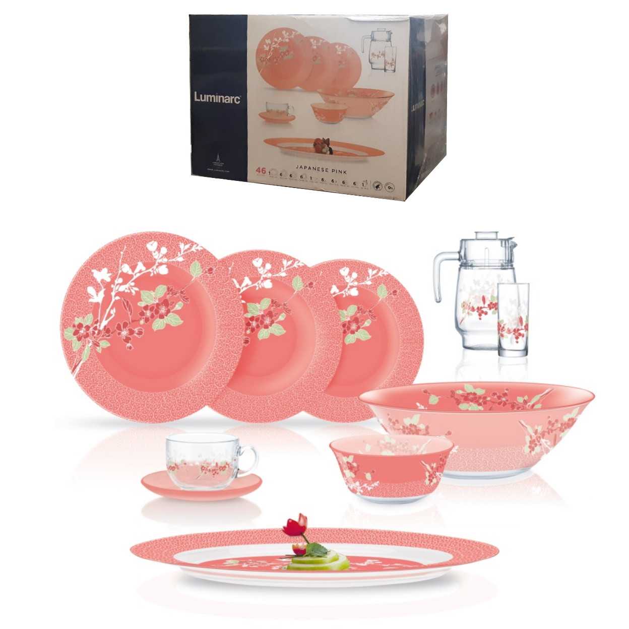 Купити Luminarc Q0929 Сервіз столовий "Ambi Japanese Pink" 46 предметів ...
