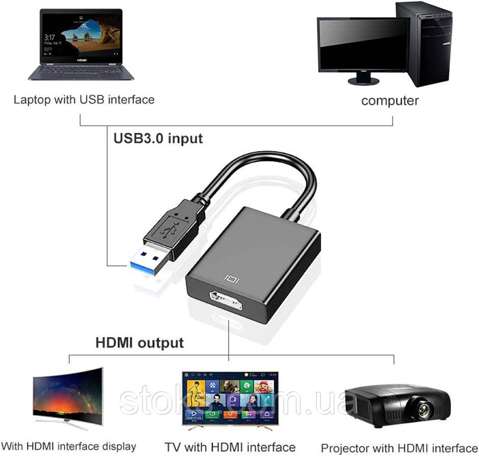 Переходник для Компьютера USB на HDMI — в Категории "Кабели для ...