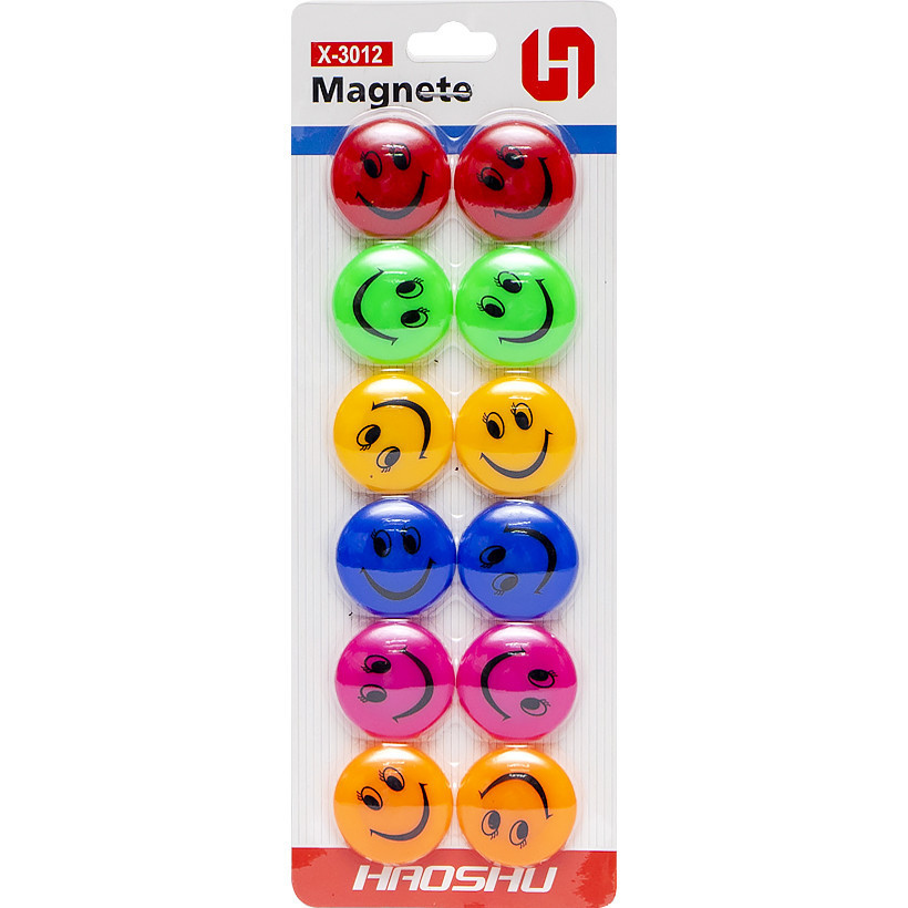 Магніти 30 мм. 12 шт. Смайлик різнобарвний Х-3012 - купити за найкращою ...