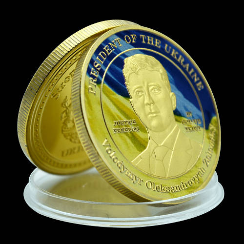 Монета Президент України Володимир Зелений Три вістря трезуба також ...