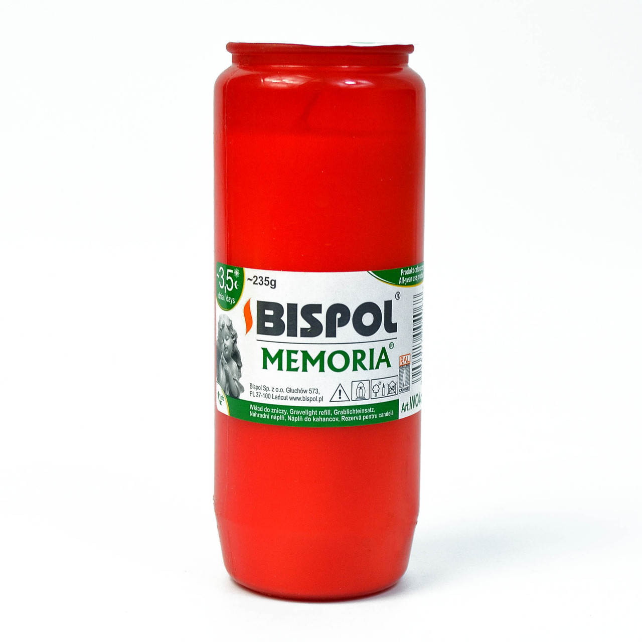 Свічка запаска олійна Bispol Memoria 235 г (3.5 дня) 84 години (24) (ID ...