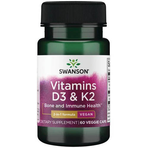 Swanson Vitamins D3 & K2 2,000 IU & 75 mcg 60 Caps (ID#1694034800 ...