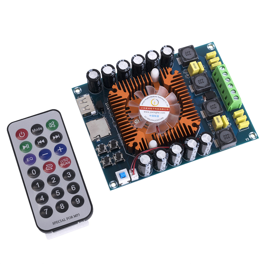 Цифровой 2.0 Усилитель Класс D с Пультом, на TDA7498E, USB , TF Card, 2 ...