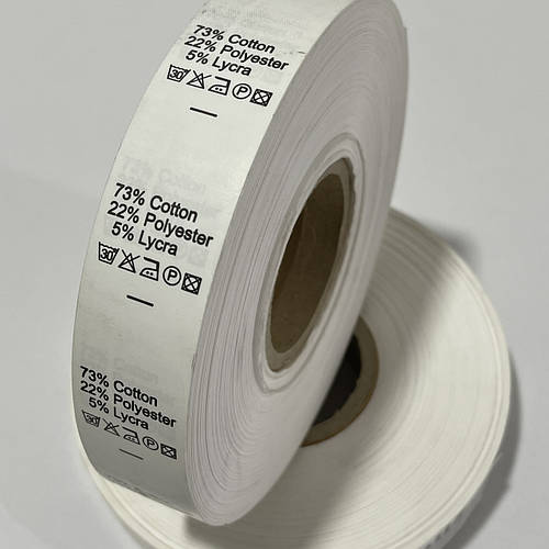Купить Этикетка состава 25мм процентовка Cotton 73 Polyester 22
