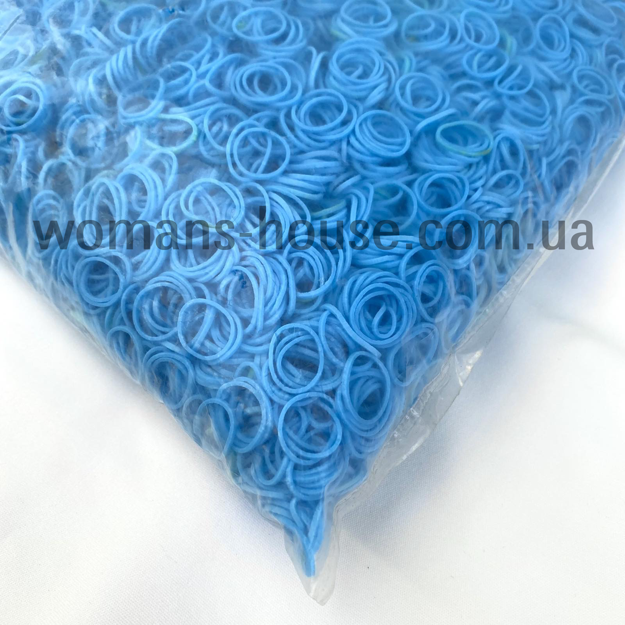 Резиночки Силиконовые для Волос 1,5 См (950 Грамм в Упаковке) Голубой ...