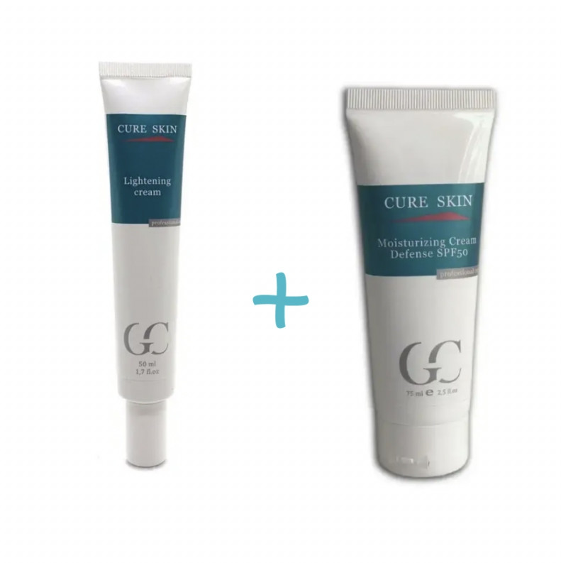 Набор для лица от пигментации Cure Skin, Крем осветляющий для лица ...