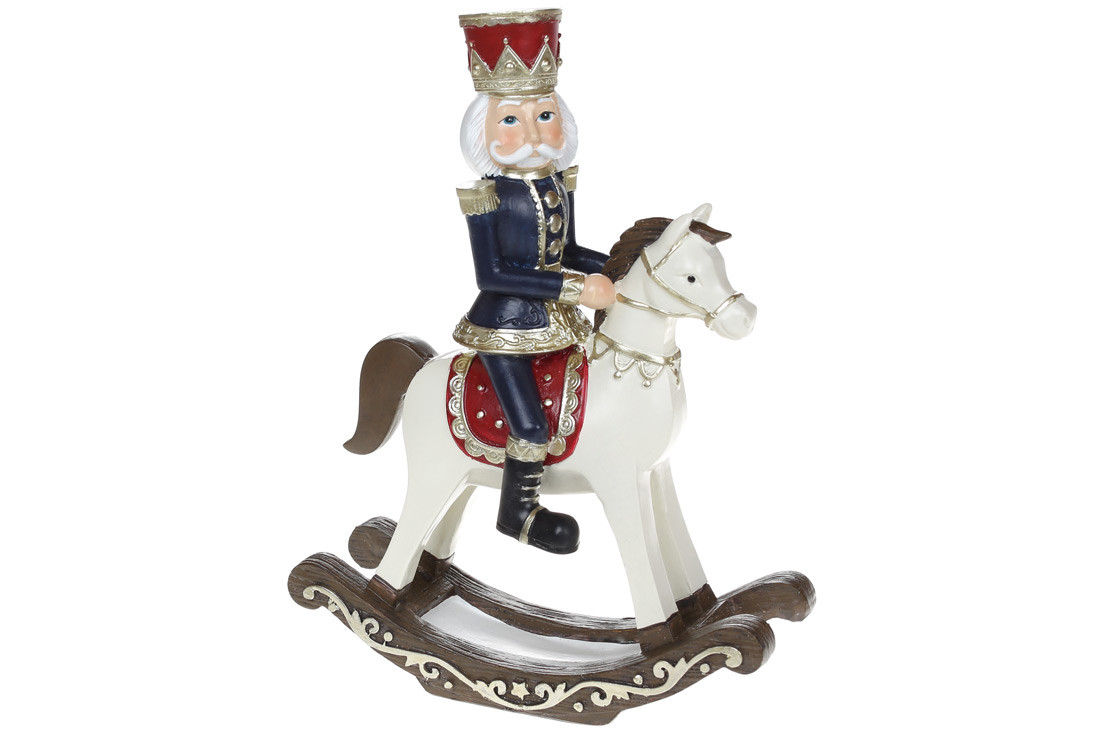 Купить Декоративна статуетка Лускунчик на коні 25см колір синій з червоним 707 057 цена 787