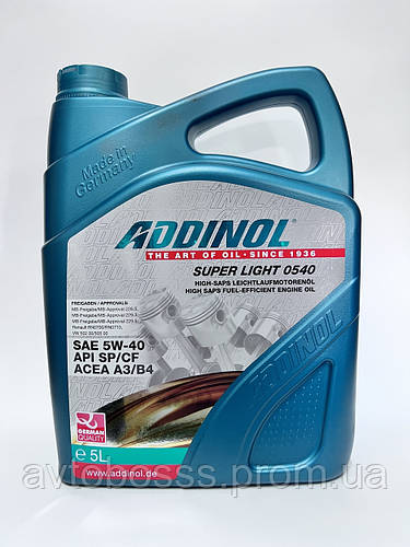 Купить Addinol 5W40/5L SUPER LIGHT 0540, цена 1710 ₴ — Prom.ua (ID ...