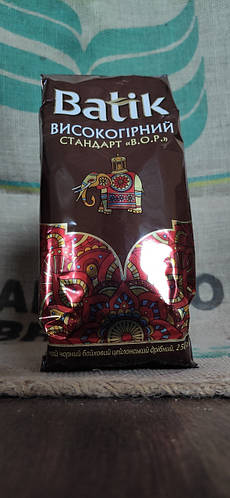 Купити Чай Батик чорний байховий Batik В.О.Р. Високогірний дрібнолистовий 250 г, ціна 104.50 грн ...