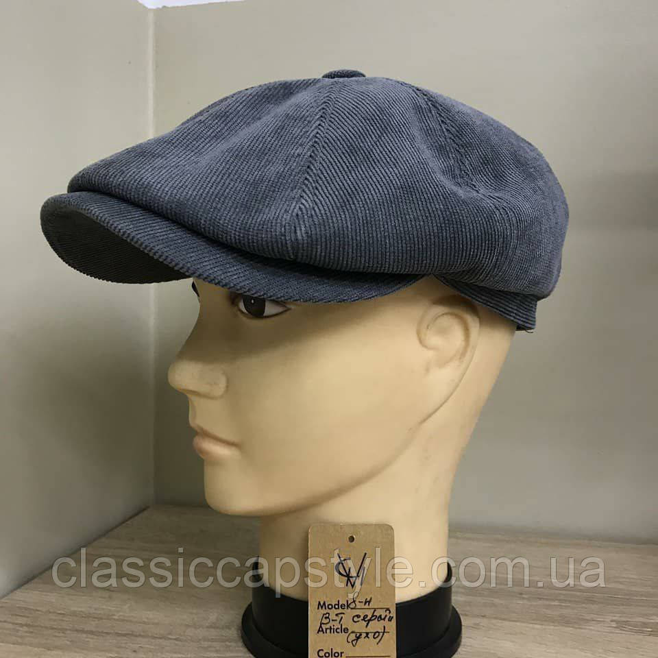 Кепка Мужская Восьмиклинка Хулиганка Вельветовая Серый Серая Теплая ...