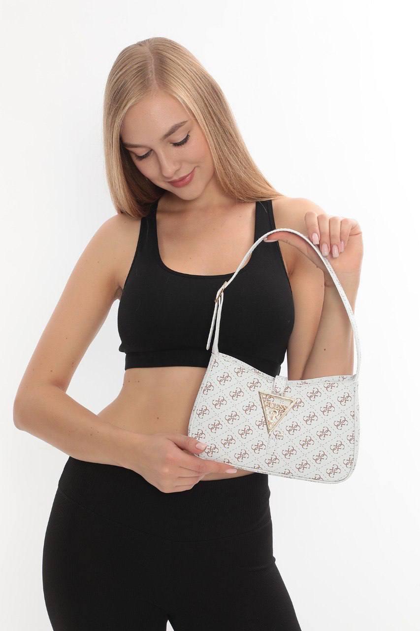 Сумка белая женская Guess Сумка маленькая Гесс Сумочка Клатч Кросс-боди ...