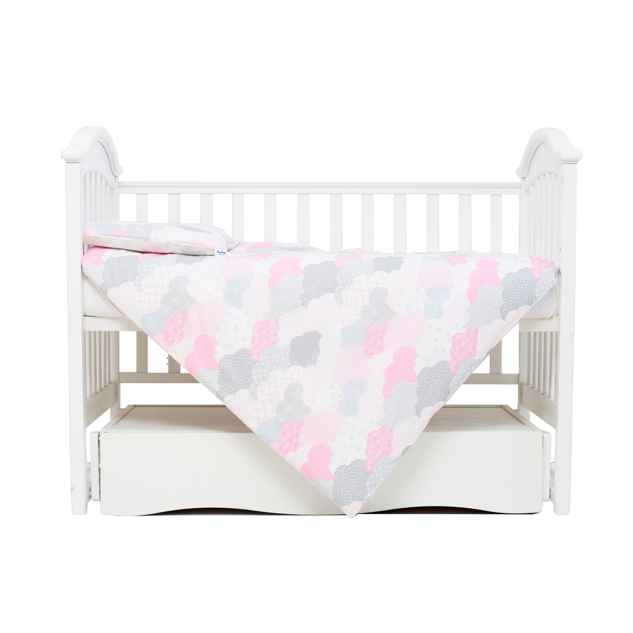 Сменная постель 3 эл Twins Comfort line 3054-C-08, Тучки, серый/розовый ...