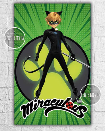 Купити Плакат "Супер кіт зелений фон" з мультфільму Леді Бaг ...