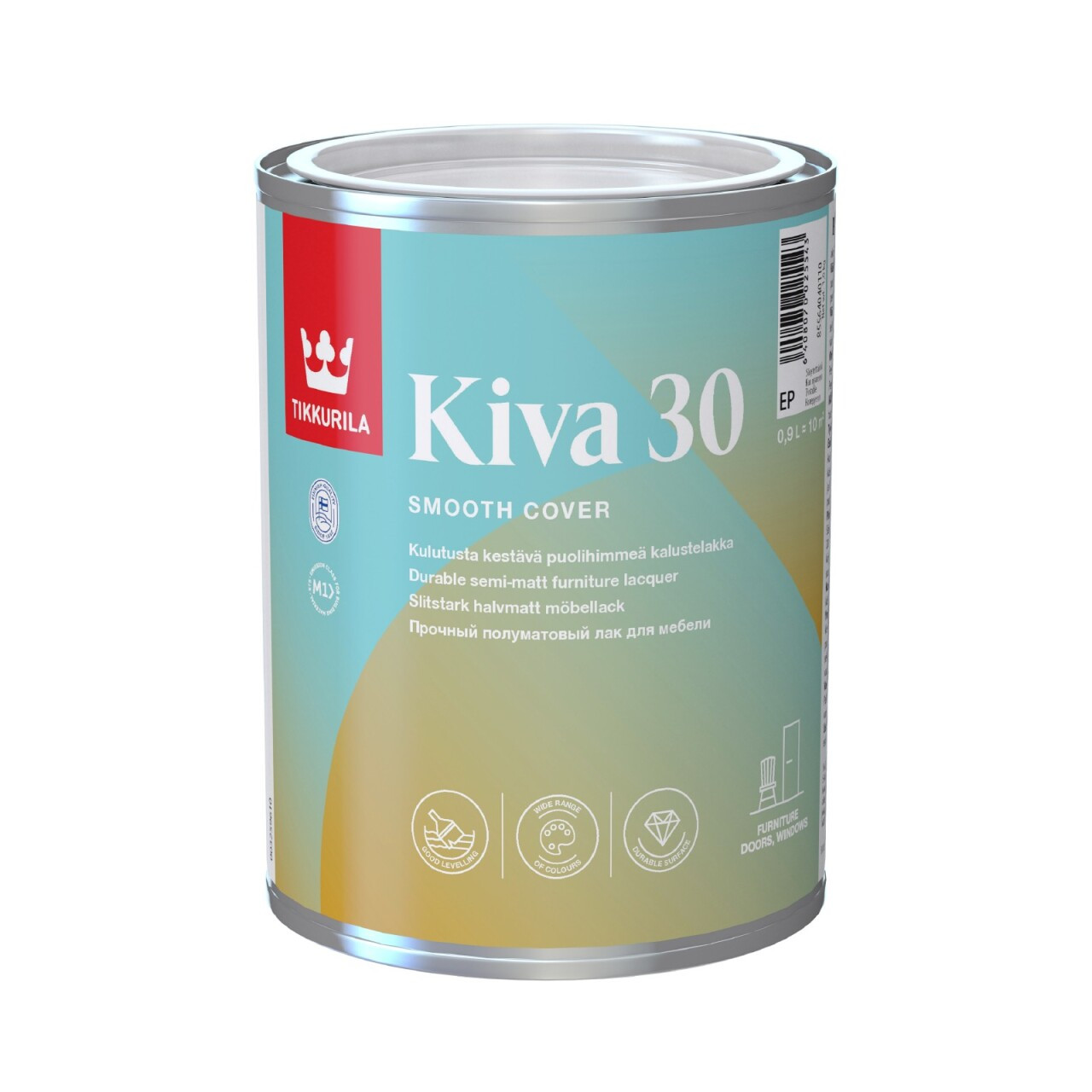 Лак мебельный TIKKURILA KIVA 30 (ТИККУРИЛА КИВА) 0.9л полуматовый ...