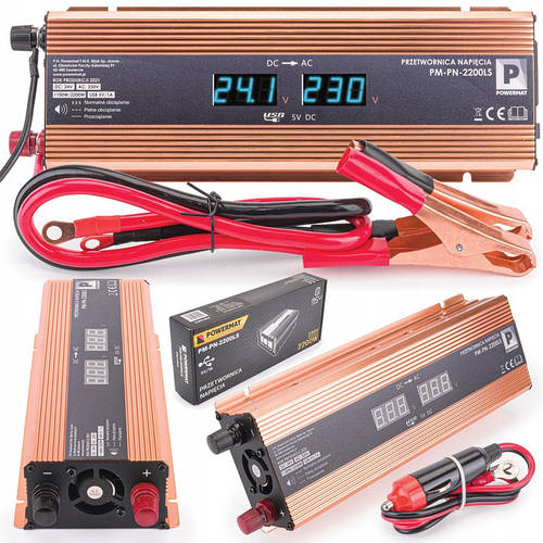 Купить Преобразователь напряжения с 24 на 220 В/2200W/USB 1А/на клемы ...