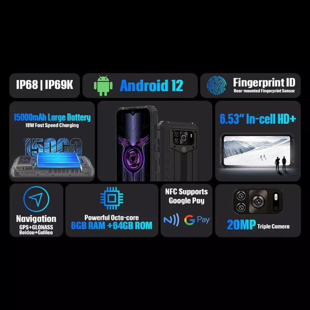 Купить Смартфон HOTWAV W10 PRO Orange 6\64GB АКБ 15000mah And12 NFC ...