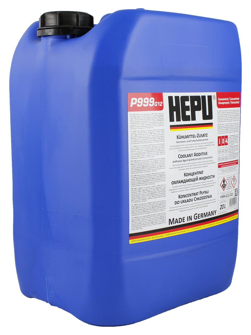 Рідина охолоджувальна Антифриз концентрат G12 червона 20 л HEPU (P999 ...