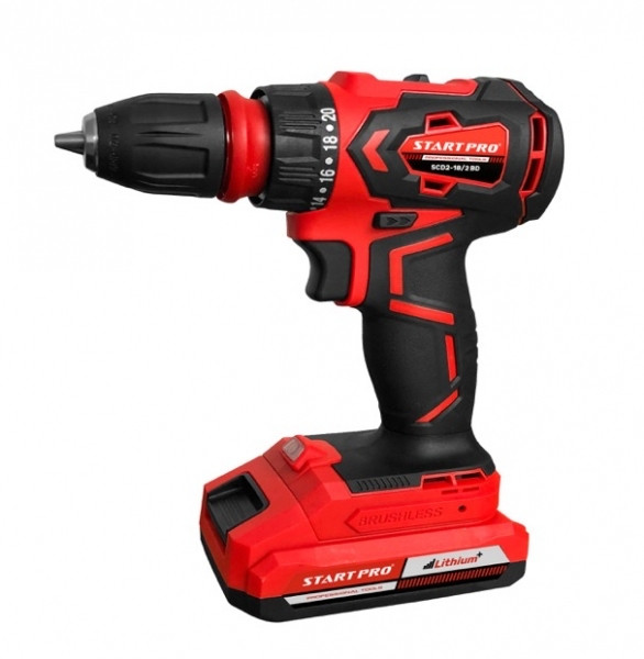 Акумуляторний шурупокрут Start Pro SCD2-18/2BD (безщітковий, DFR патрон ...