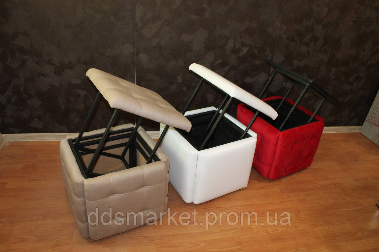 Пуф Куб Трансформер 5 в 1 Смарт Табурет Пуфик Пять в Одном Квадратный ...