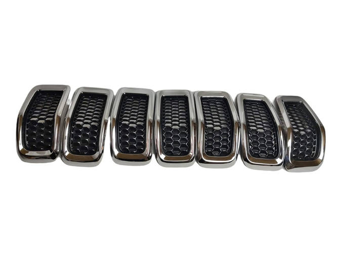 Решетка радиатора Jeep Cherokee 5 KL (2014-2017) дорест окантовка хром ...