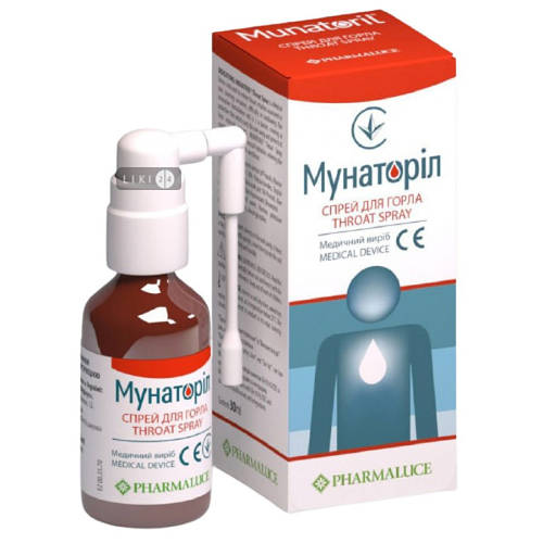 Купить Мунаторіл спрей д/горла 30мл, цена — Prom.ua (ID#1700609279)