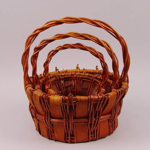 Комплект терракотовых корзин из лозы 3 шт. Flora 37491, цена 1282 грн ...