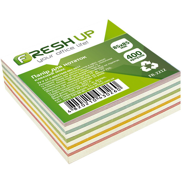 Блок паперу 85х85х400арк. мікс Fresh Up 2212 клеєний - купити за ...