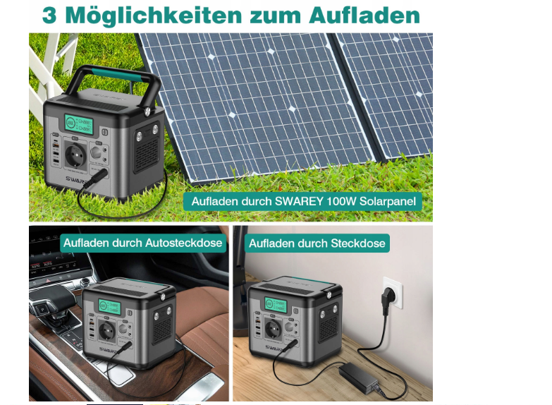 Power bank з сонячною панеллю Swarey S500 144 000 mAh 500 W, цена 33900 ...