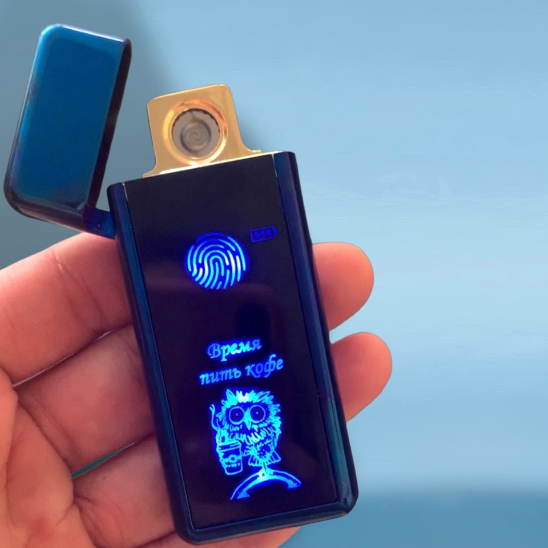 USB зажигалка со спиралью, подарочная, со светящейся гравировкой совы и ...