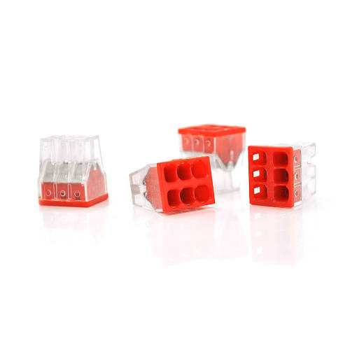 Самозажімние 6-дротова клема WAGO К773-206, 6-pin, прозоро-червона (ID ...