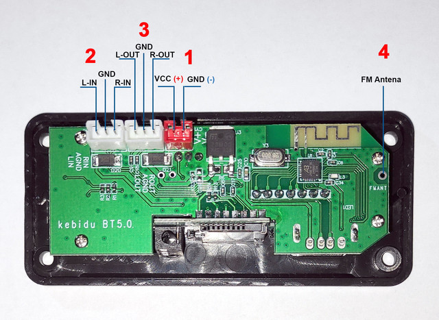 Mp3 модуль з bluetooth 5.0, FM радіо, USB, microSD, функція запису ...