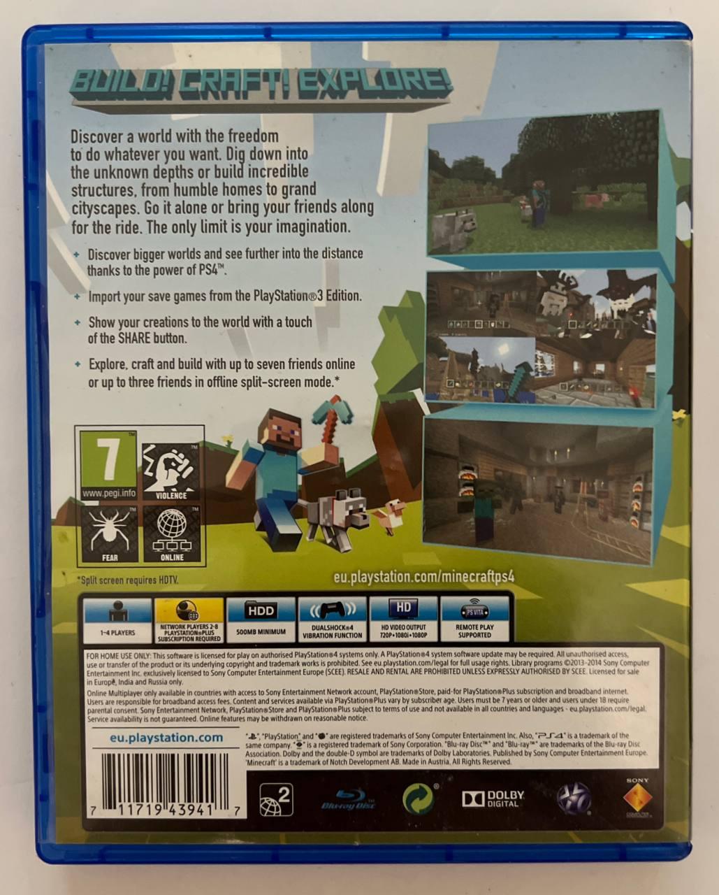 Minecraft: PlayStation 4 Edition, Б/У, русская версия - диск для ...